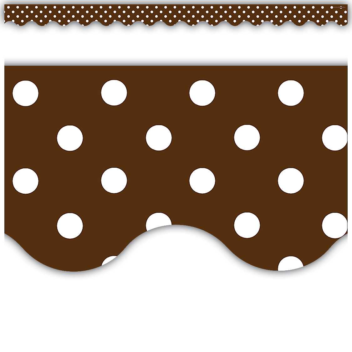 Chocolate Polka Dots Scalloped Border Trim - TCR5208 | Teacher Created ...