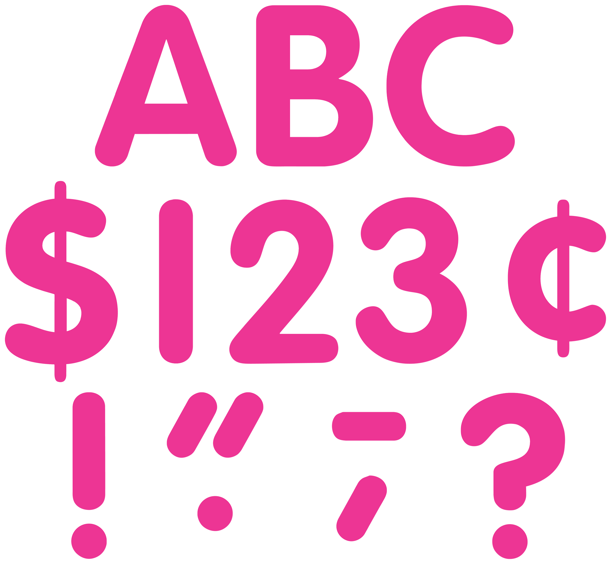 Hot Pink Classic 4" Letters Uppercase Pack - TCR5386 | Teacher Created ...