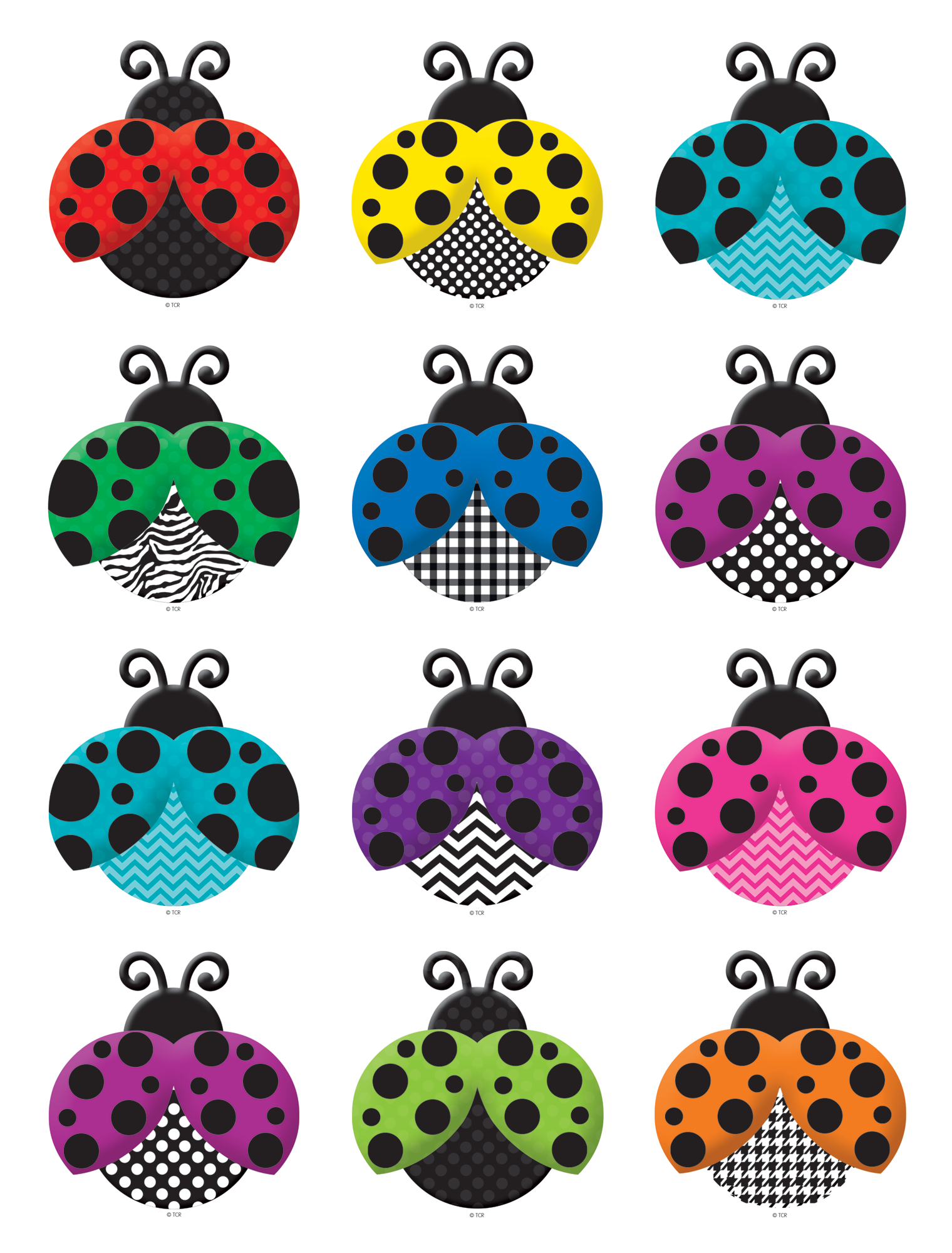 Colorful Ladybugs Mini Accents - TCR5410 | Teacher Created Resources