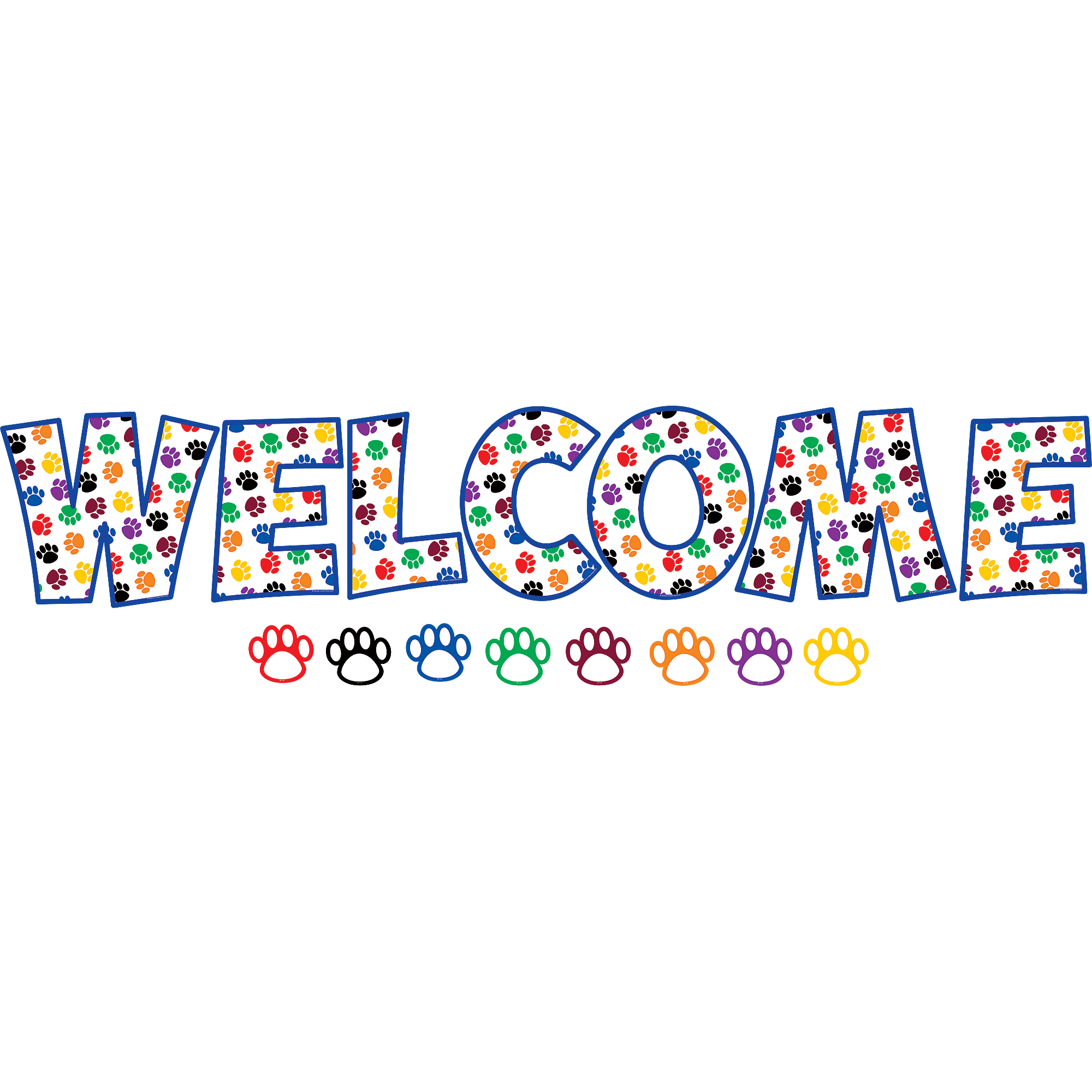 Paw Prints WELCOME Bulletin Board Display Set - TCR5439 | Teacher ...