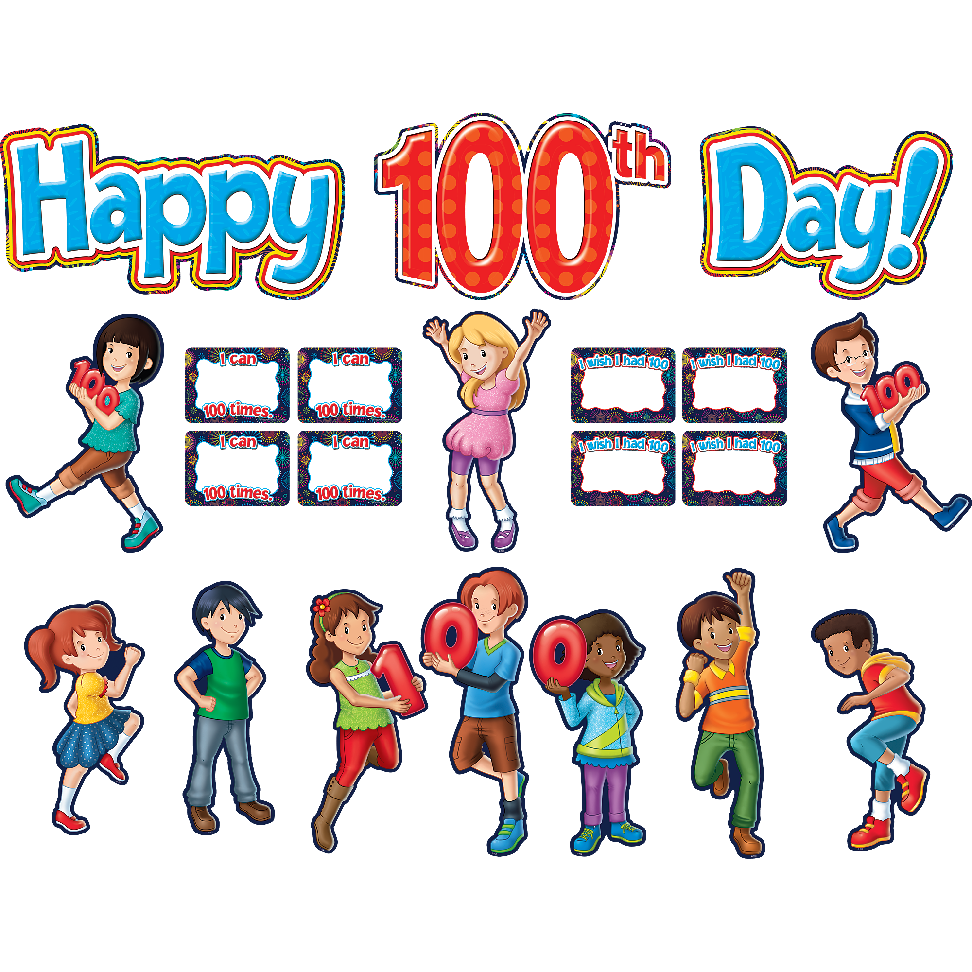 Fireworks Happy 100th Day Bulletin Board Display Set - TCR5519 ...