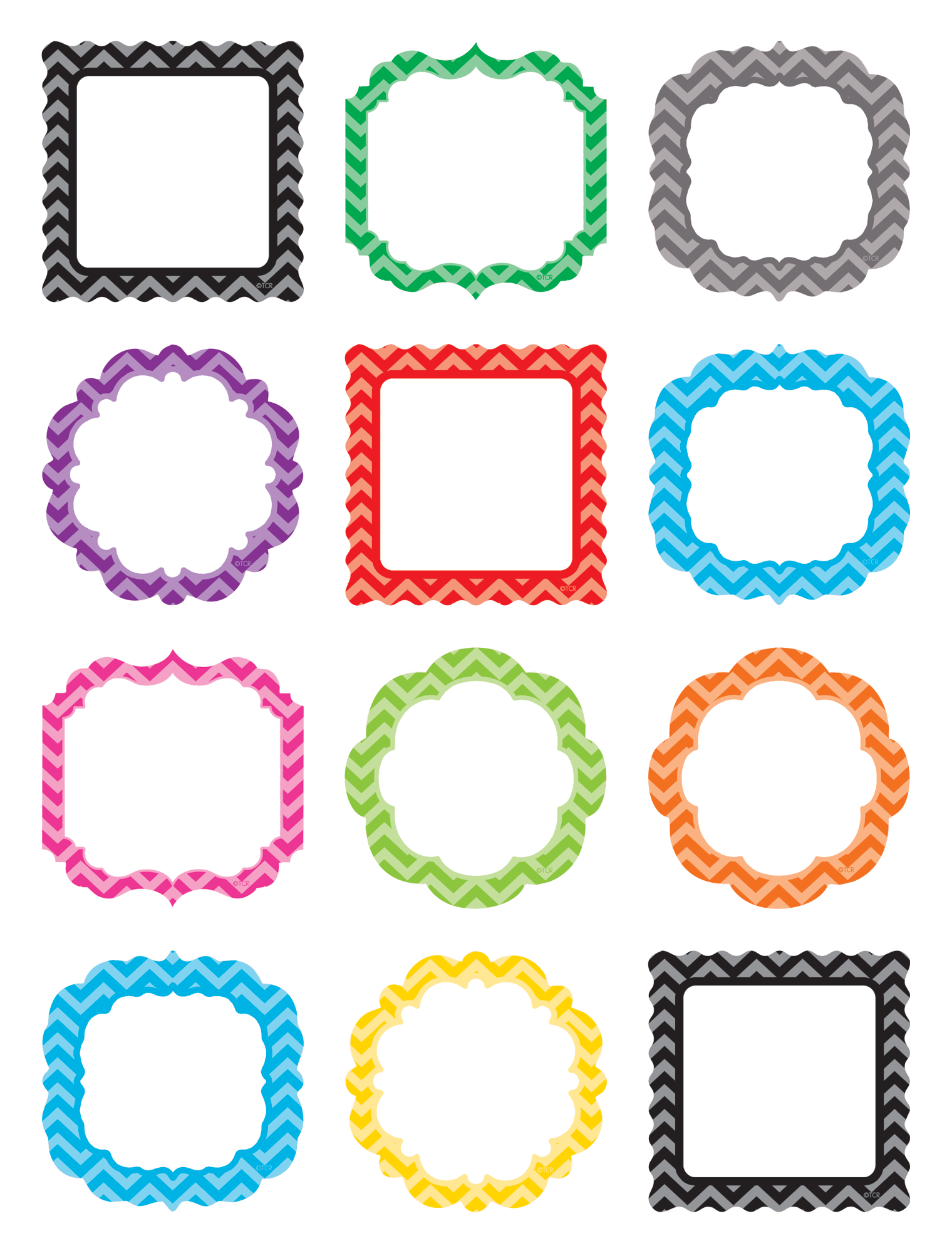 Chevron Frames Mini Accents - TCR5525 | Teacher Created Resources