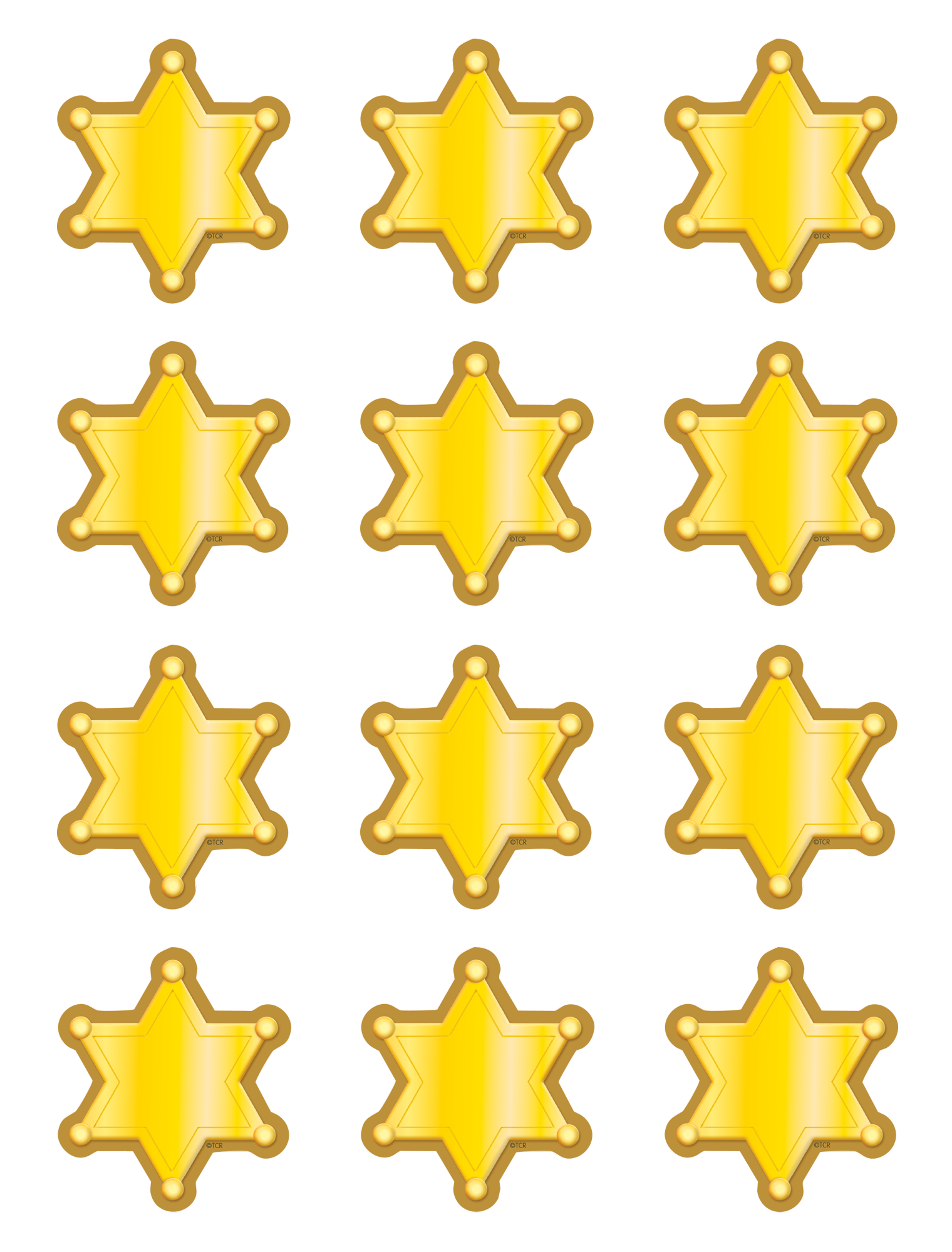 Western Sheriff Badges Mini Accents - TCR5536 | Teacher Created Resources