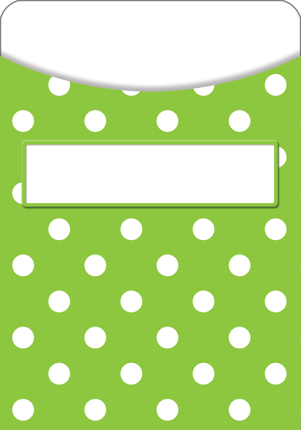 Lime Polka Dots Library Pockets - TCR5551 | Teacher Created Resources
