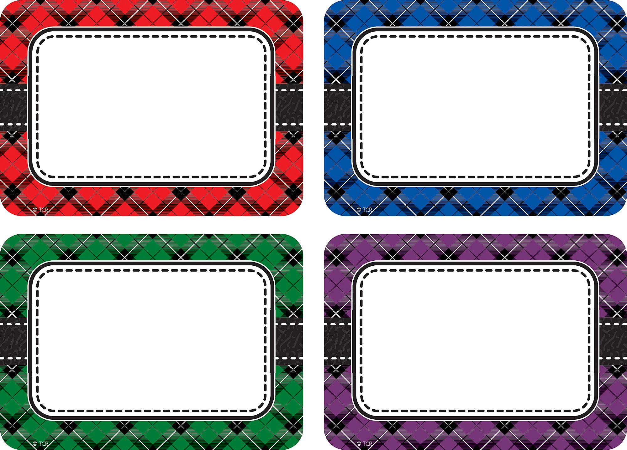 Plaid Name Tags/Labels Multi-Pack - TCR5665 | Teacher Created Resources