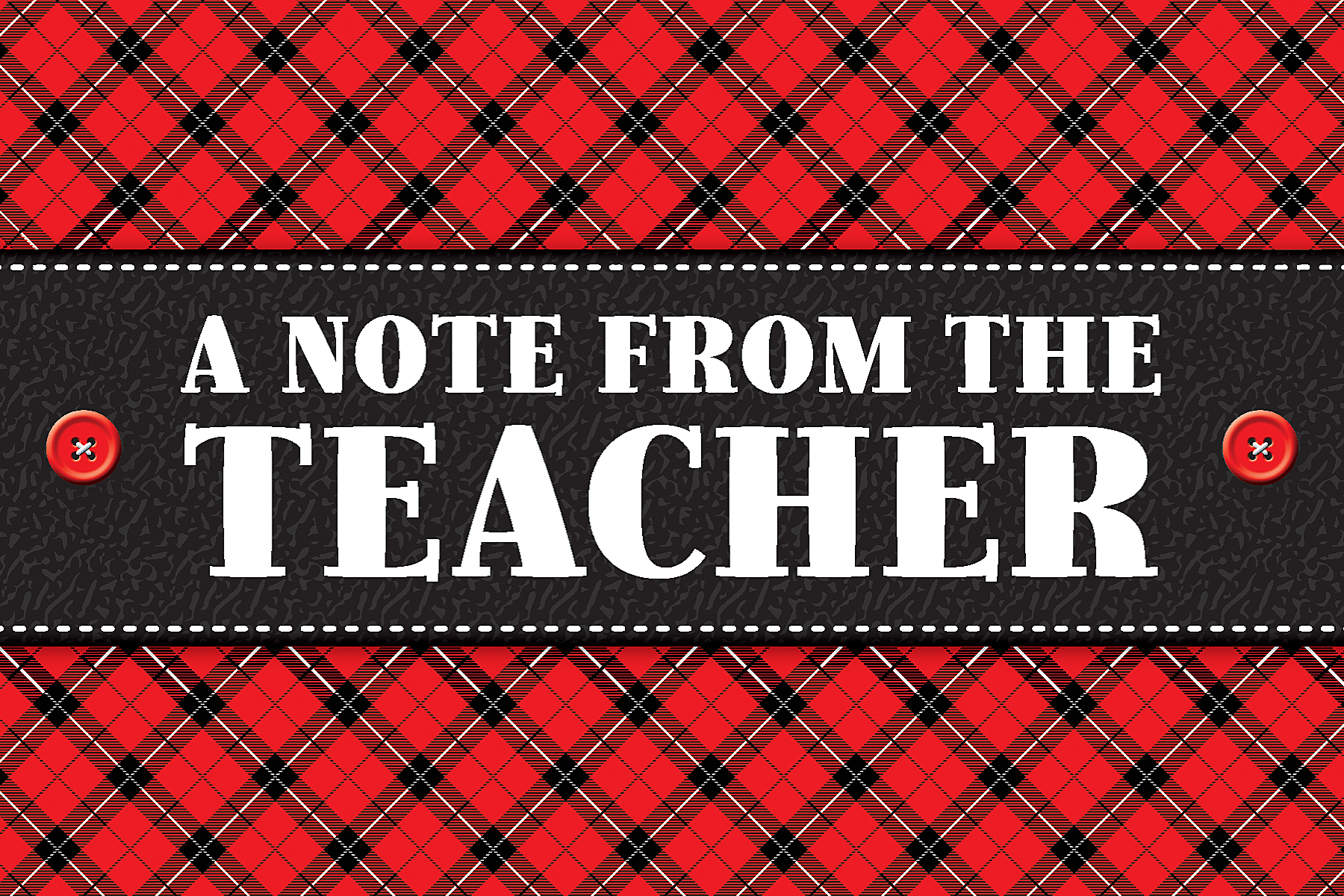 Plaid A Note From the Teacher Postcards - TCR5666 | Teacher Created ...