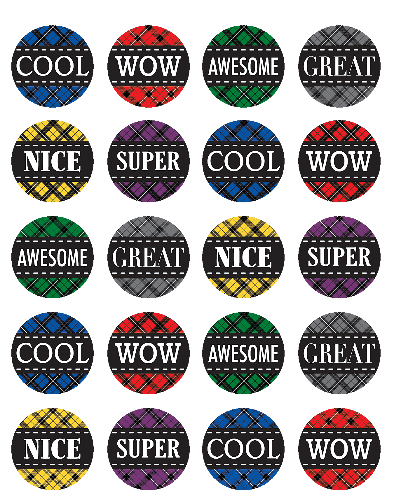 Plaid Stickers - TCR5697 | Teacher Created Resources