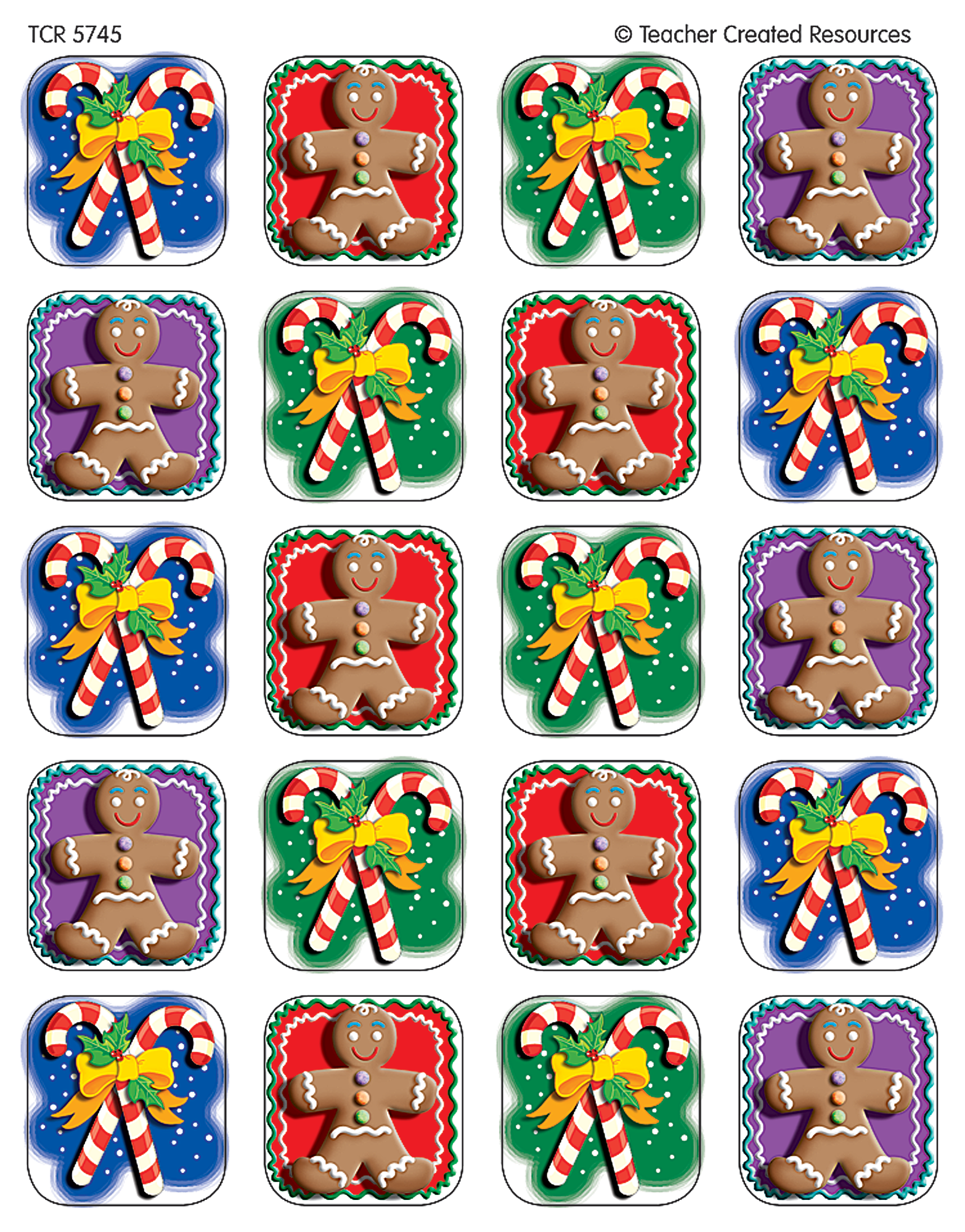 Candy Canes/Gingerbread Stickers - TCR5745 | Teacher Created Resources