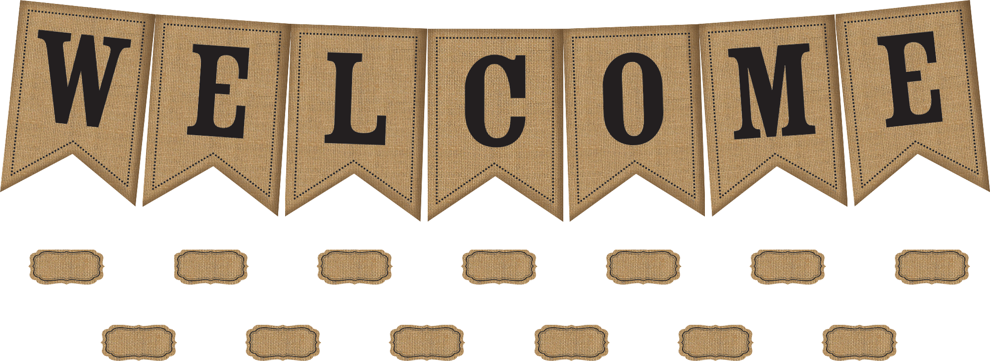 Burlap Pennants Welcome Bulletin Board Display - TCR5828 | Teacher ...
