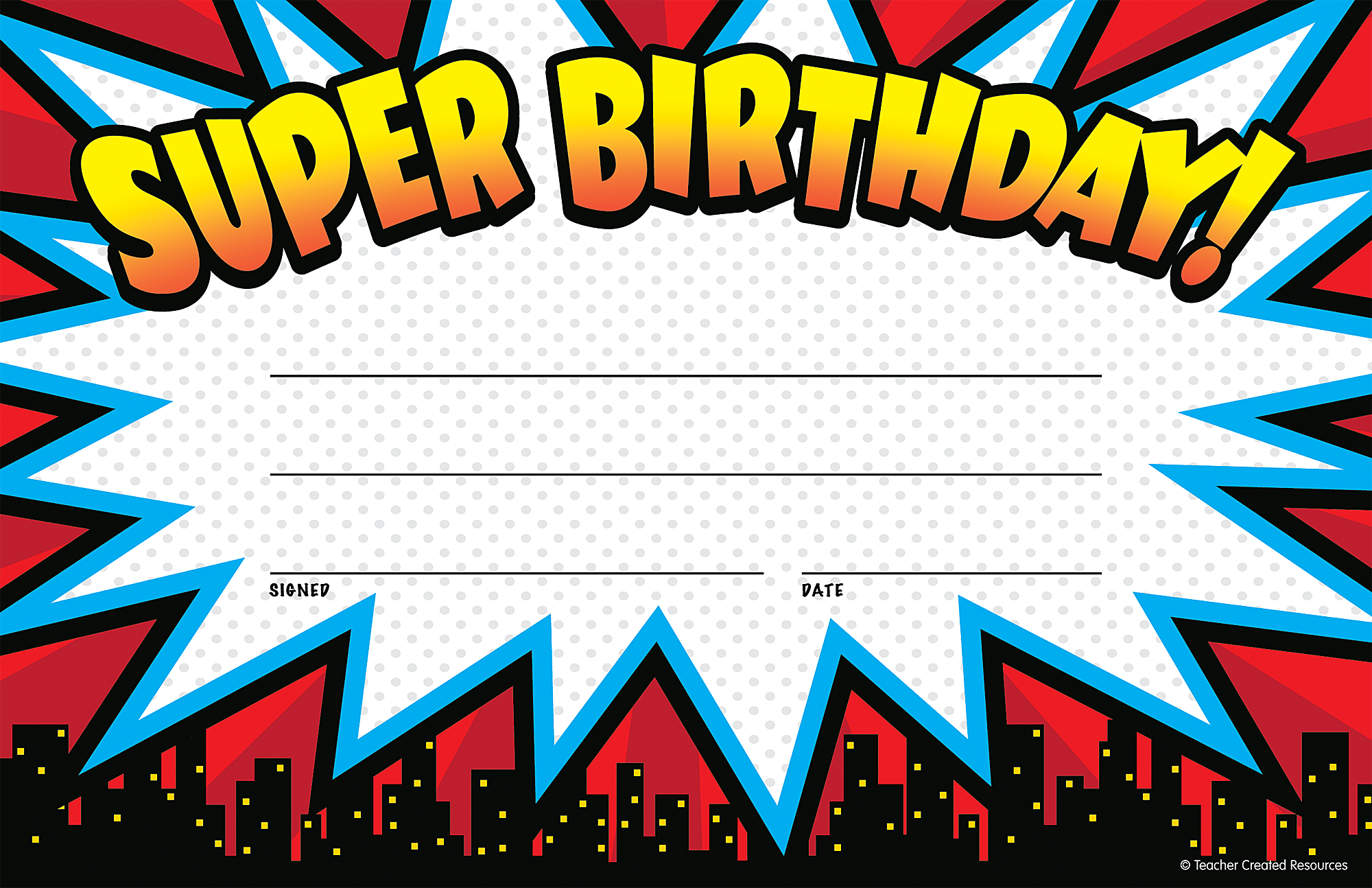 Superhero Super Birthday Awards - TCR5844 | Teacher Created Resources