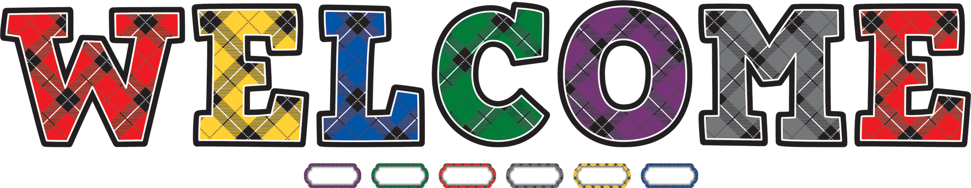 Plaid Welcome Bulletin Board Display Set - TCR5865 | Teacher Created ...