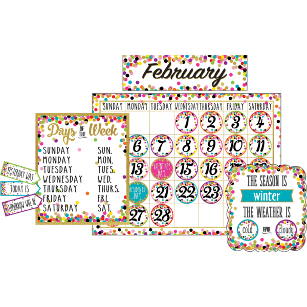 Confetti Calendar Bulletin Board Display - TCR5443 | Teacher Created ...