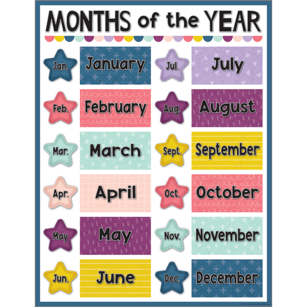 Oh Happy Day Months of the Year Chart - TCR7452 | Teacher Created Resources