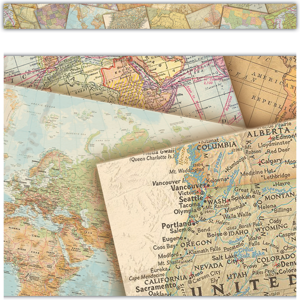 Travel the Map Straight Border Trim - TCR8639 | Teacher Created Resources