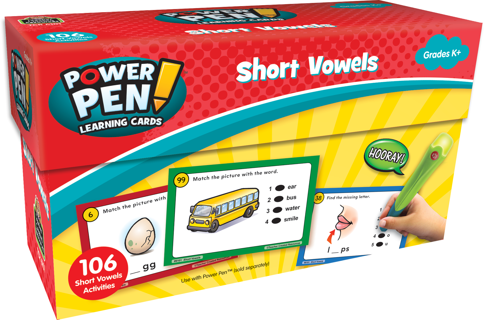 Power Pen Learning Cards: Short Vowels - TCR6101 | Teacher Created ...