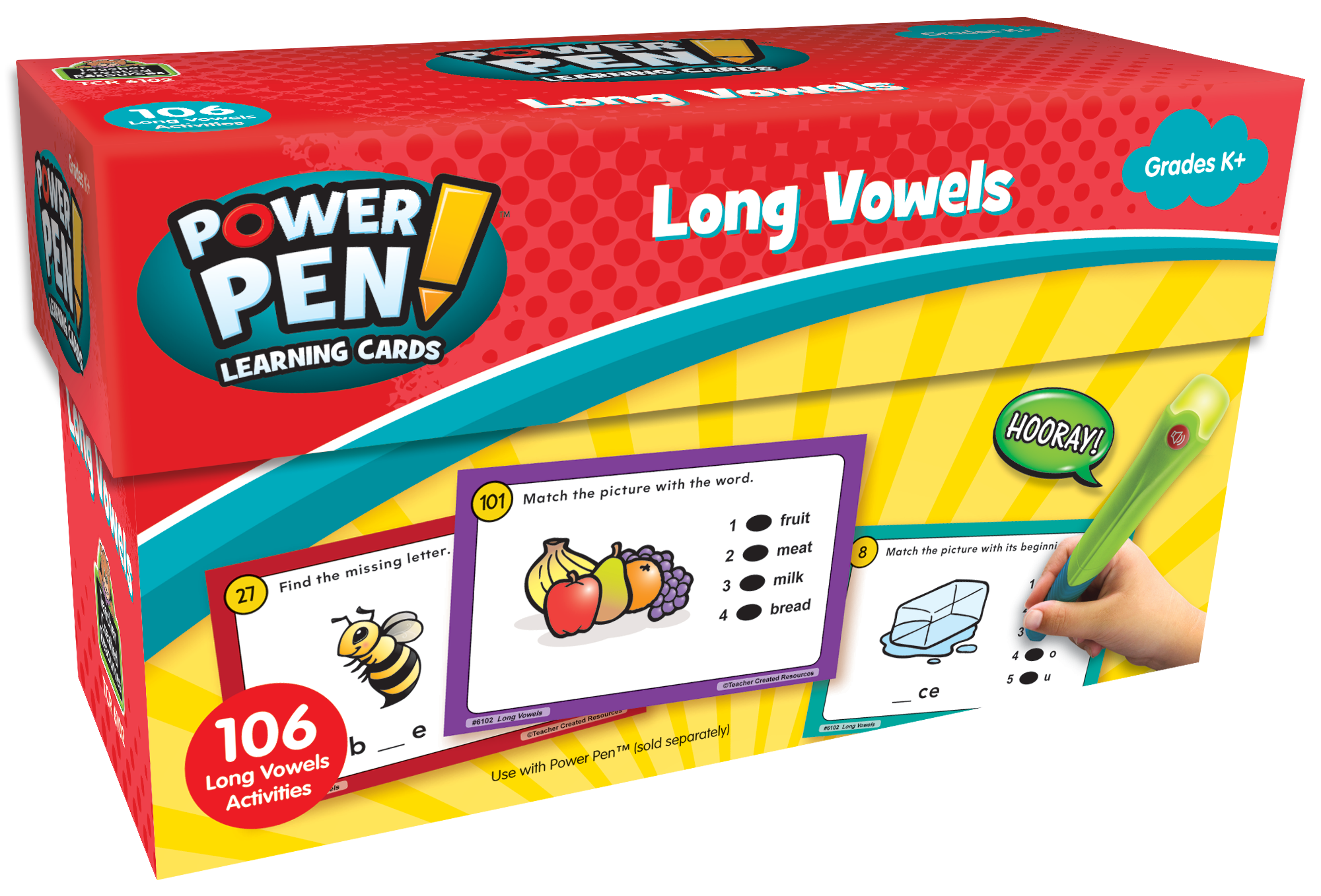 Power Pen Learning Cards: Long Vowels - TCR6102 | Teacher Created Resources