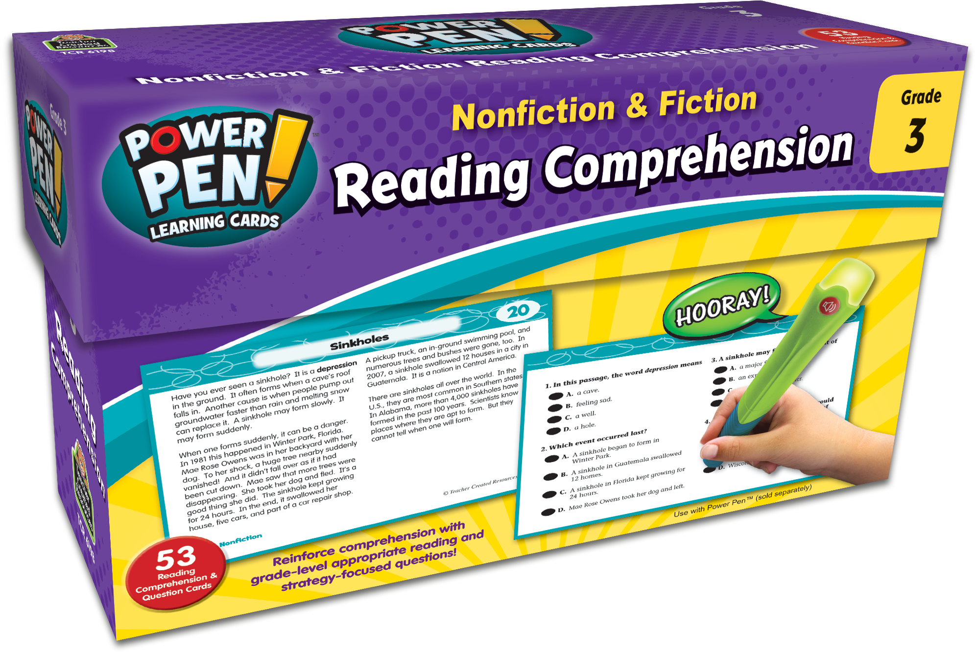 Power Pen Learning Cards Reading Comprehension Grade 3 TCR6198 Power Pen Learning Cards Reading Comprehension Grade 3 TCR6198