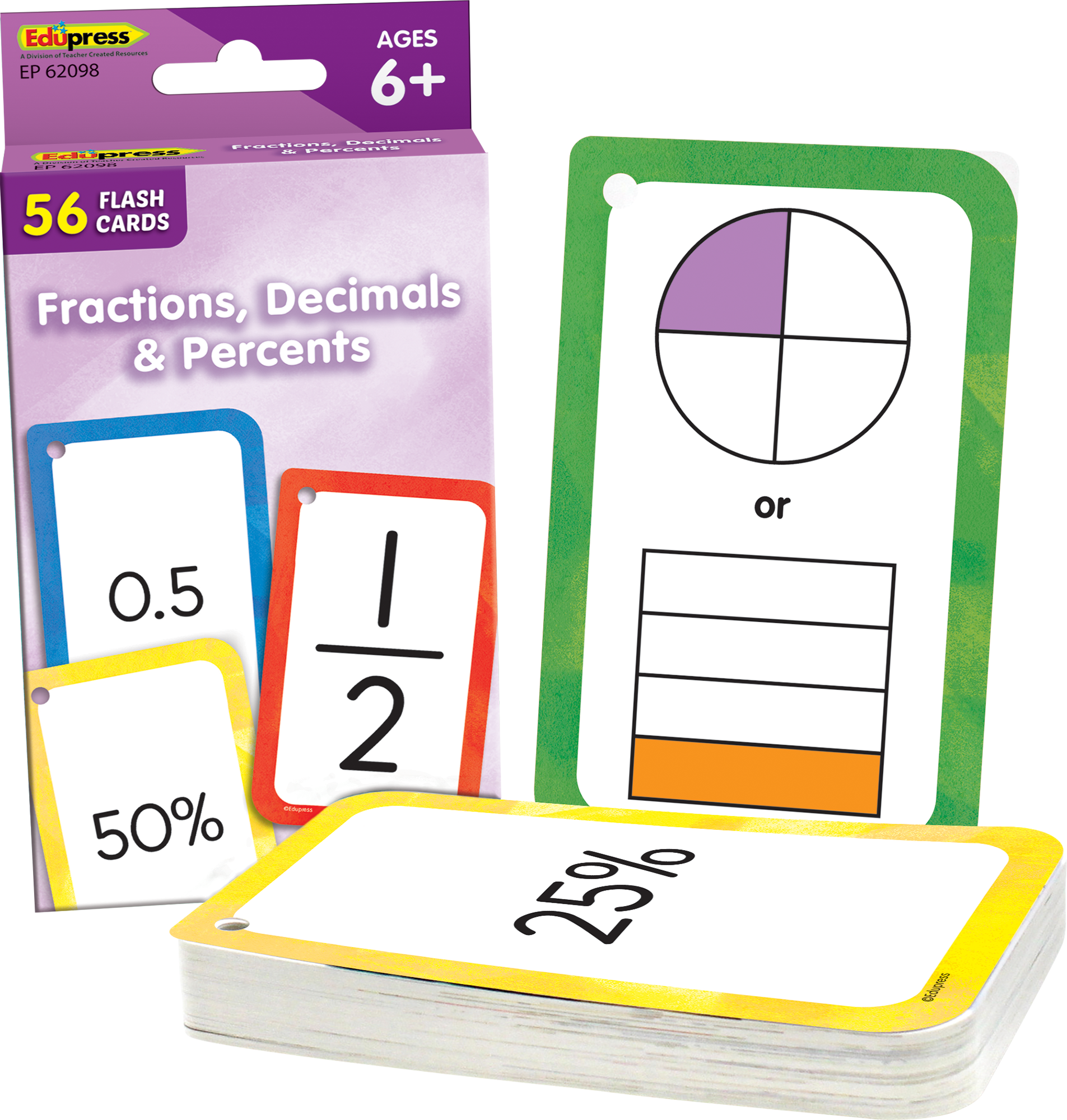 Fractions, Decimals & Percents Flash Cards - TCR62098 | Teacher Created ...