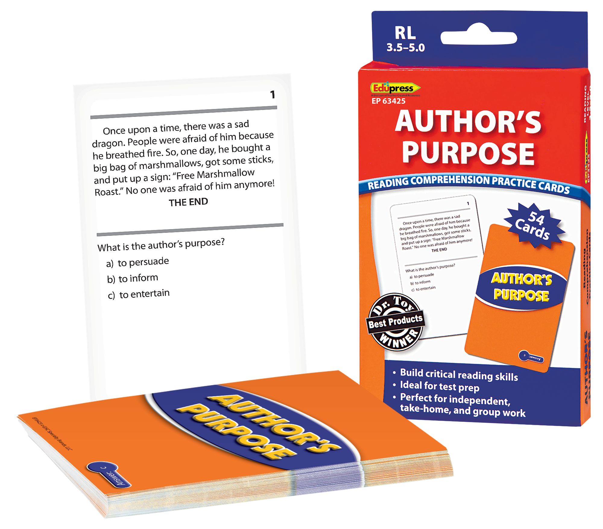 Author's Purpose Practice Cards Blue Level - TCR63425 | Teacher Created ...