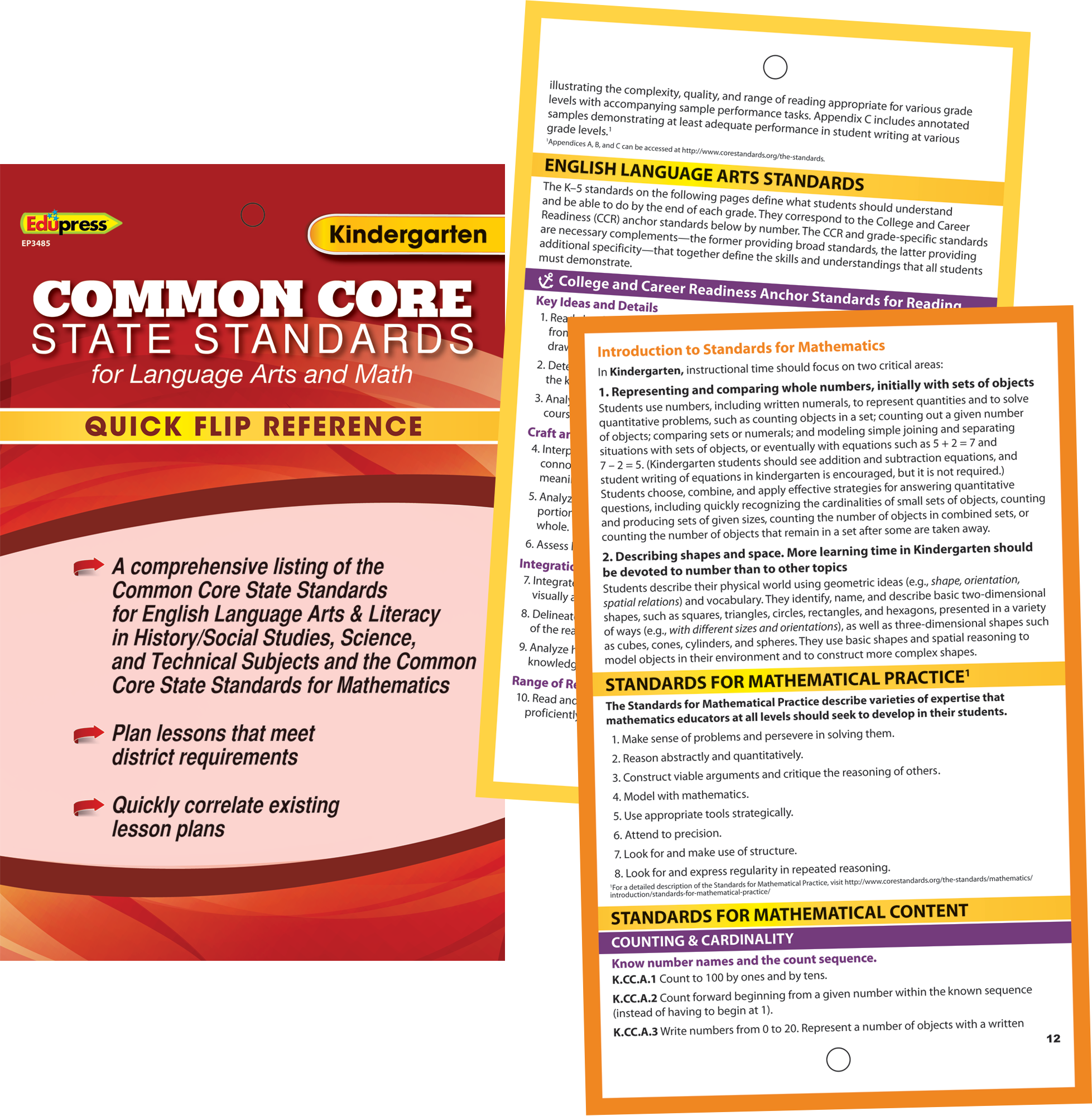 Quick Flip Reference For Common Core State Standards Grade K TCR63485