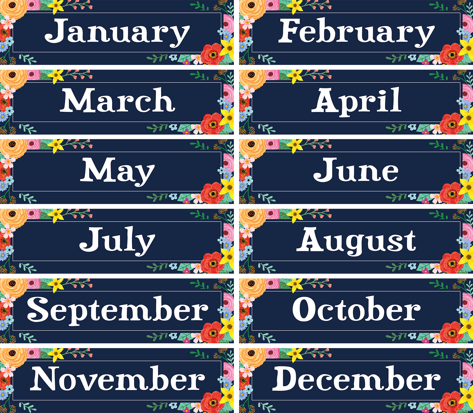 Wildflowers Monthly Headliners - TCR6597 | Teacher Created Resources