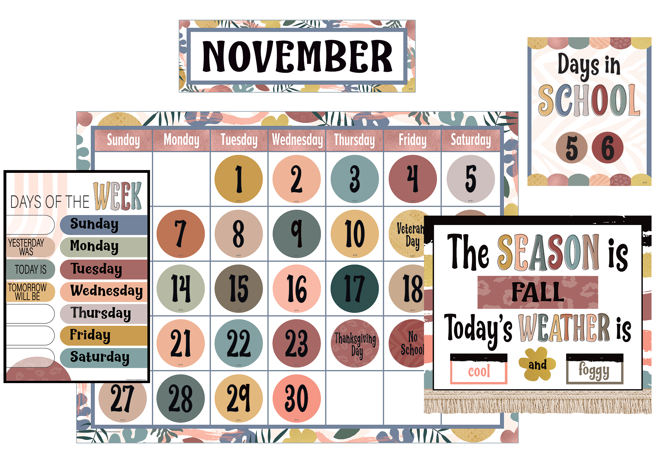 Wonderfully Wild Calendar Bulletin Board - TCR6676 | Teacher Created ...