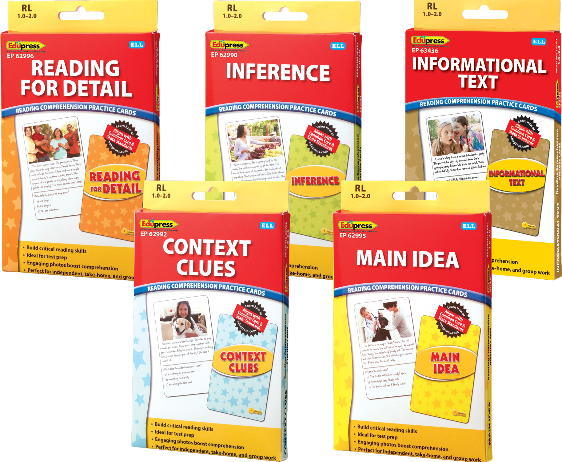 Reading Comprehension Cards 5-Pack Grades 1-2 - TCR68417 | Teacher ...