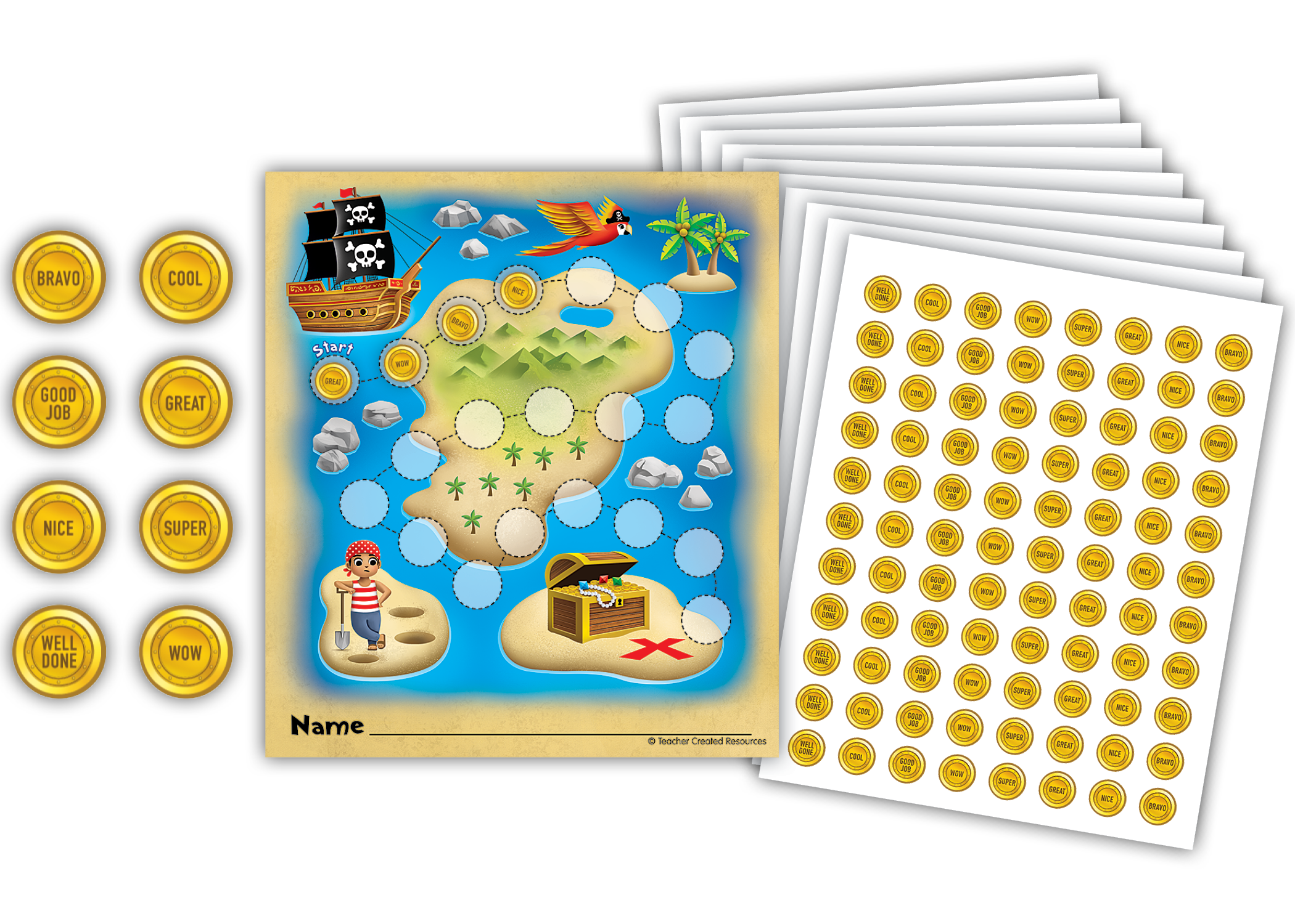 Treasure Hunt Reward Trackers with Stickers - TCR6865 | Teacher Created ...