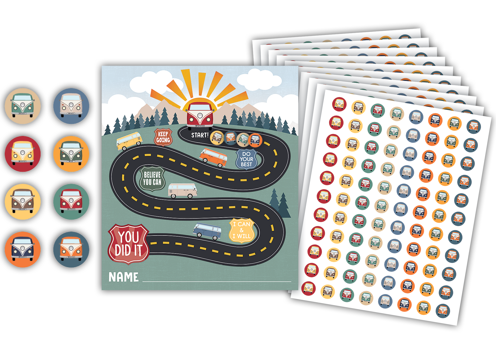 Road Trip Reward Trackers with Stickers - The School Box Inc
