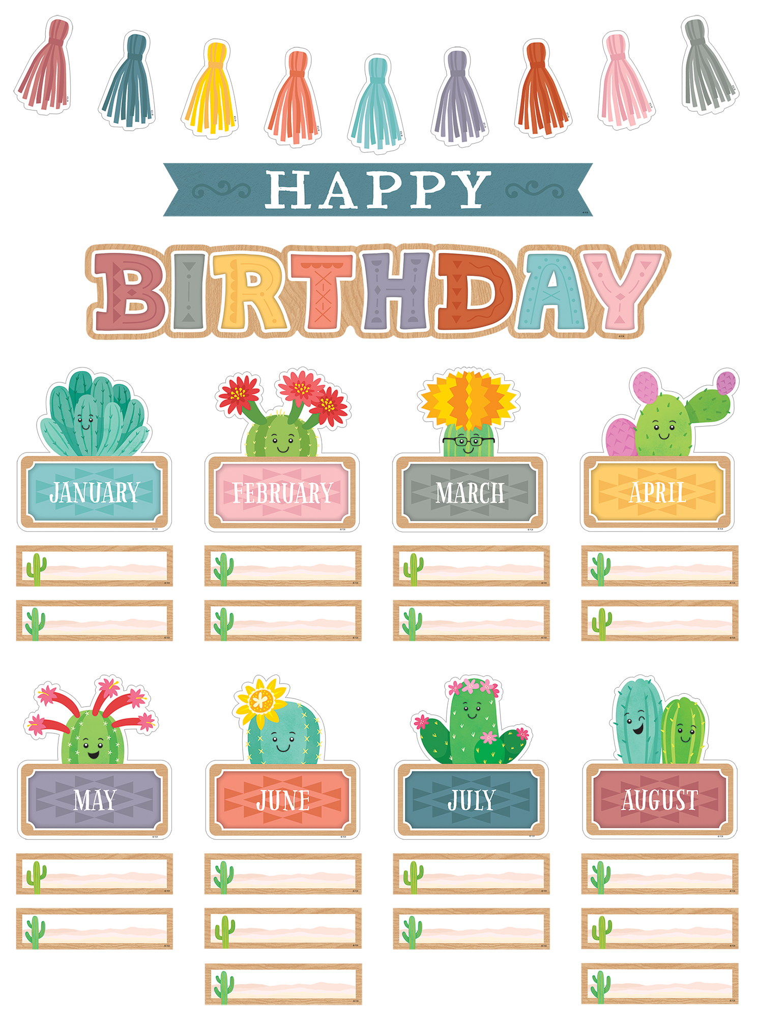 Happy Cactus Crew Happy Birthday Mini Bulletin Board Set - The School ...