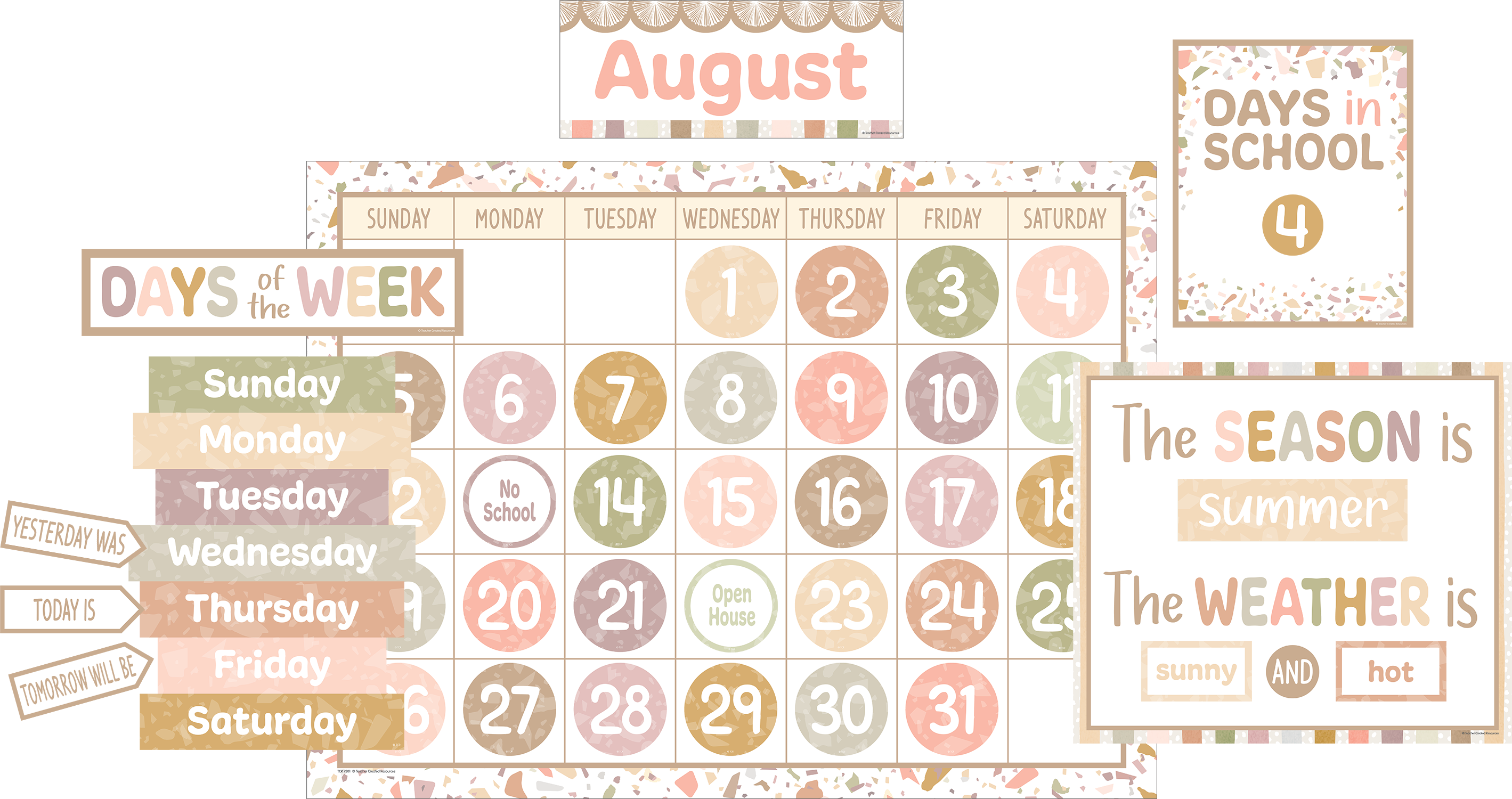 Terrazzo Tones Calendar Bulletin Board - TCR7201 | Teacher Created ... Terrazzo Tones Calendar Bulletin Board - TCR7201 | Teacher Created ...