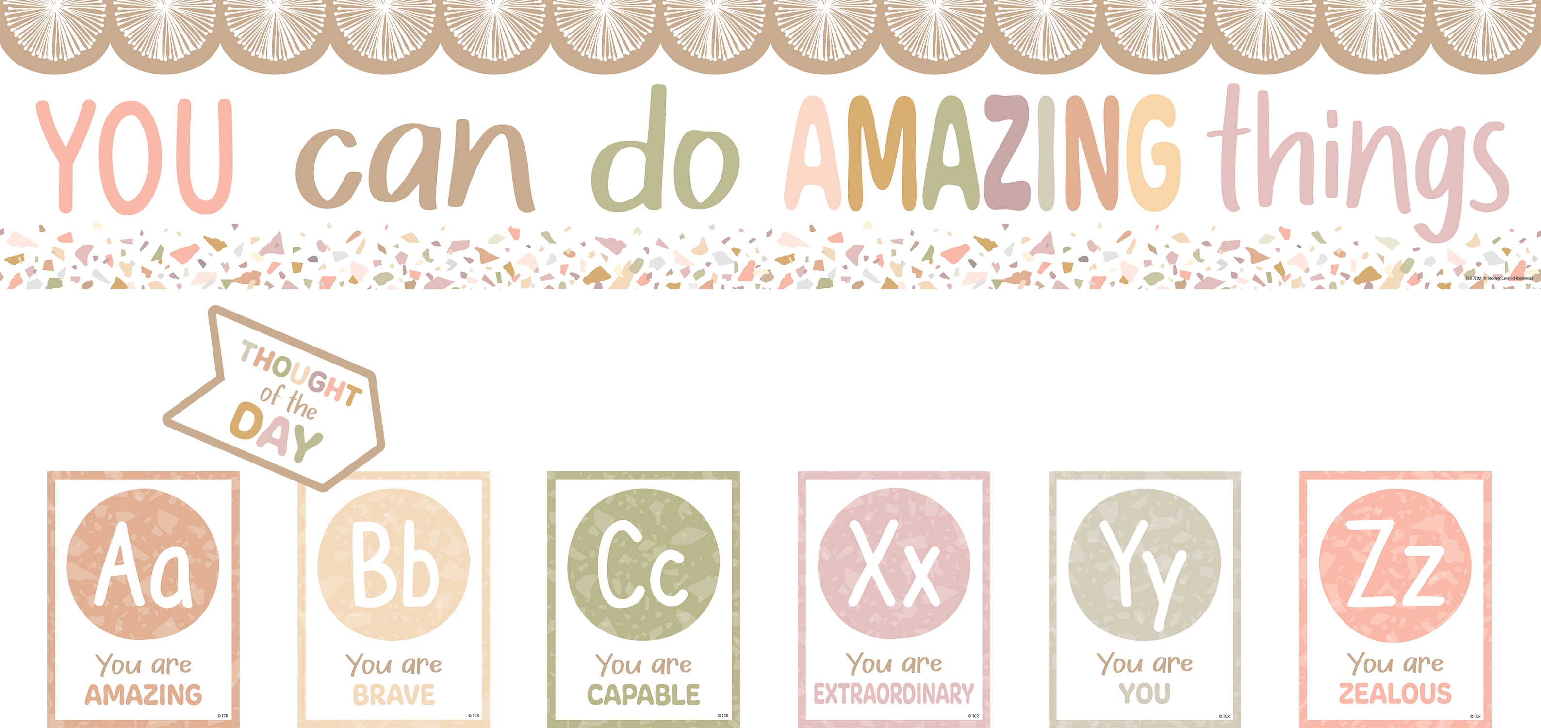 Terrazzo Tones Alphabet Affirmations Bulletin Board - TCR7202 | Teacher ...