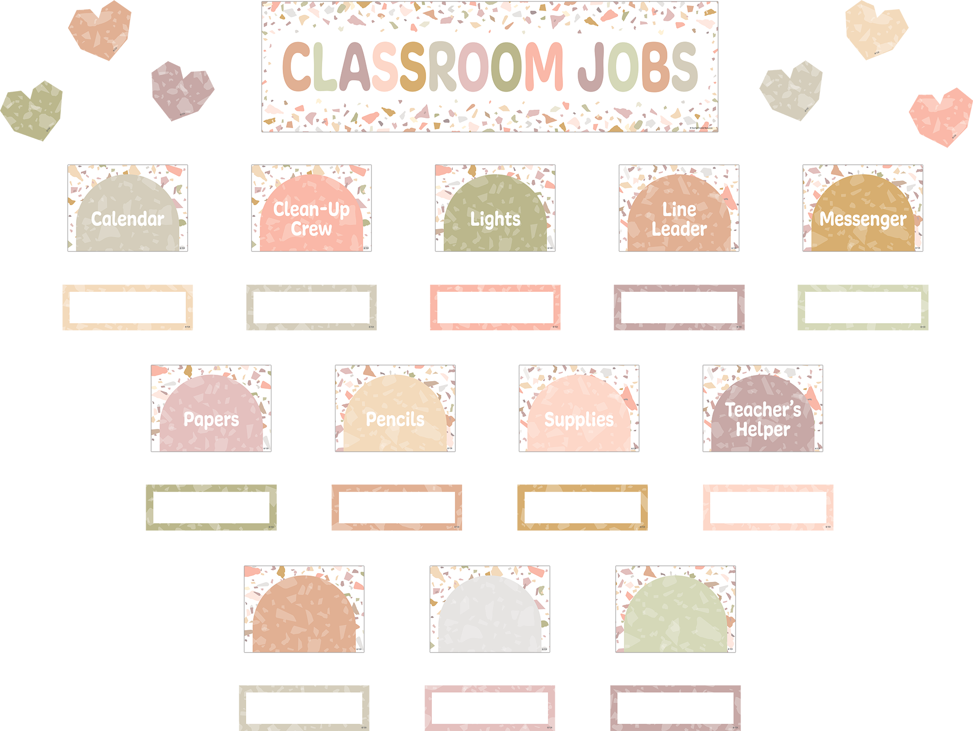 Terrazzo Tones Classroom Jobs Mini Bulletin Board - TCR7209 | Teacher ...