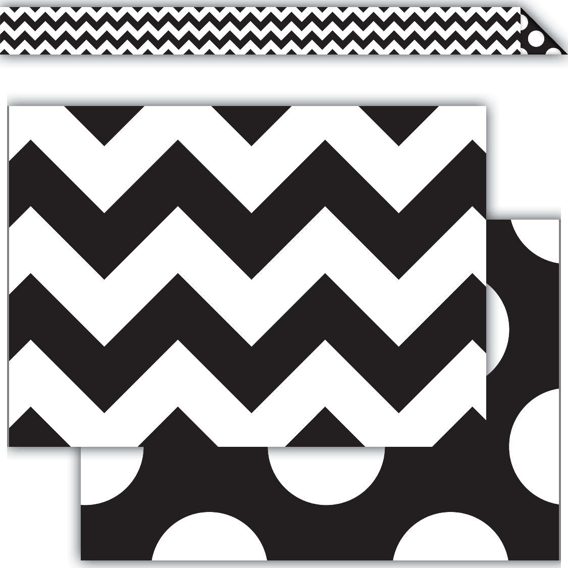 Black & White Chevrons Double-Sided Border - TCR73174 | Teacher Created ...