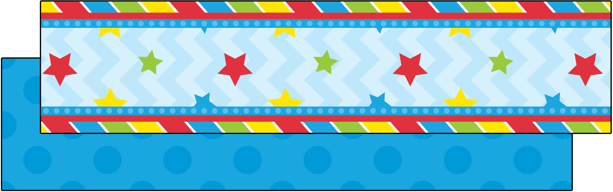Blue Chevron Stars Ribbon Runner - TCR73254 | Teacher Created Resources
