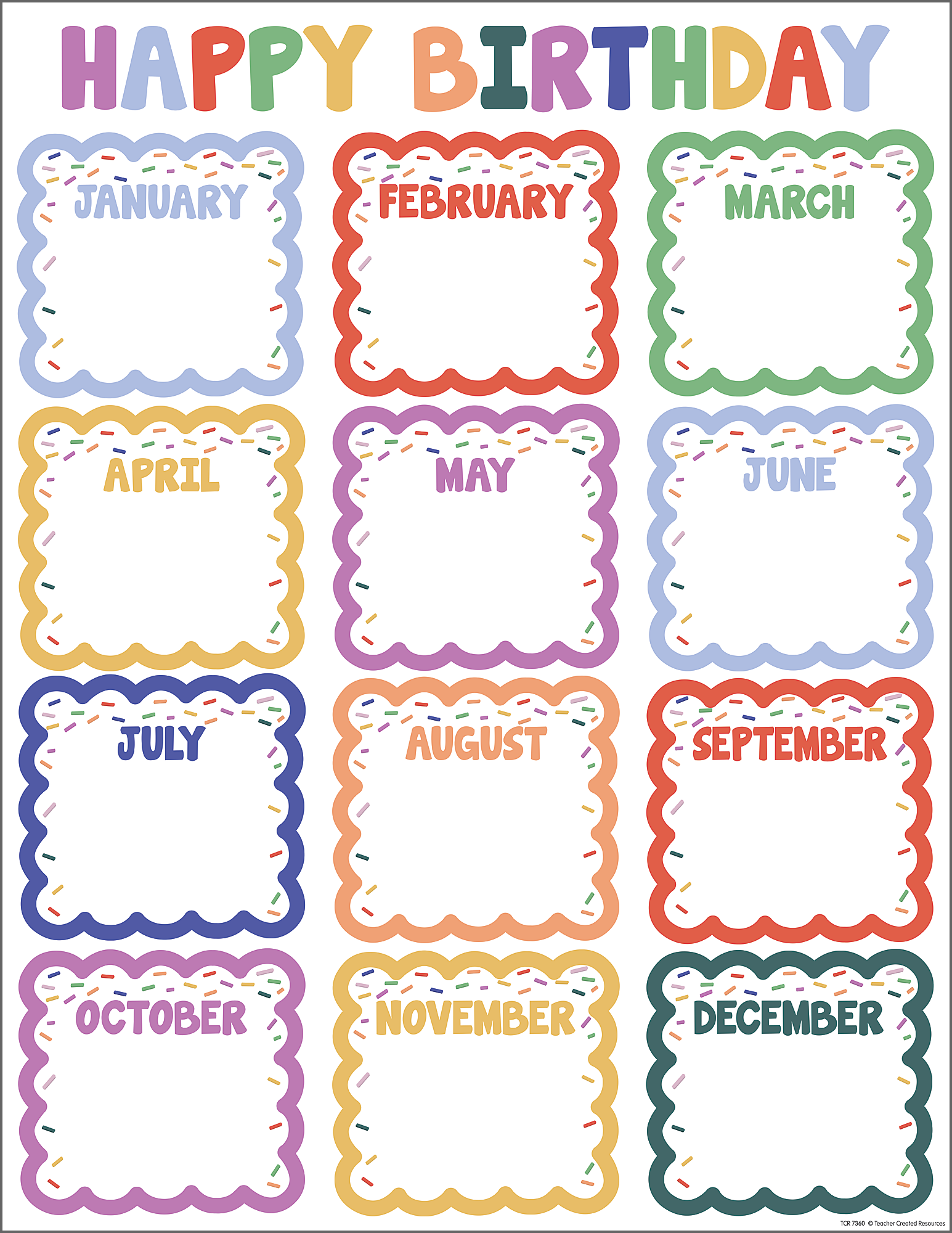 Color Crush Happy Birthday Chart - TCR7360 | Teacher Created Resources