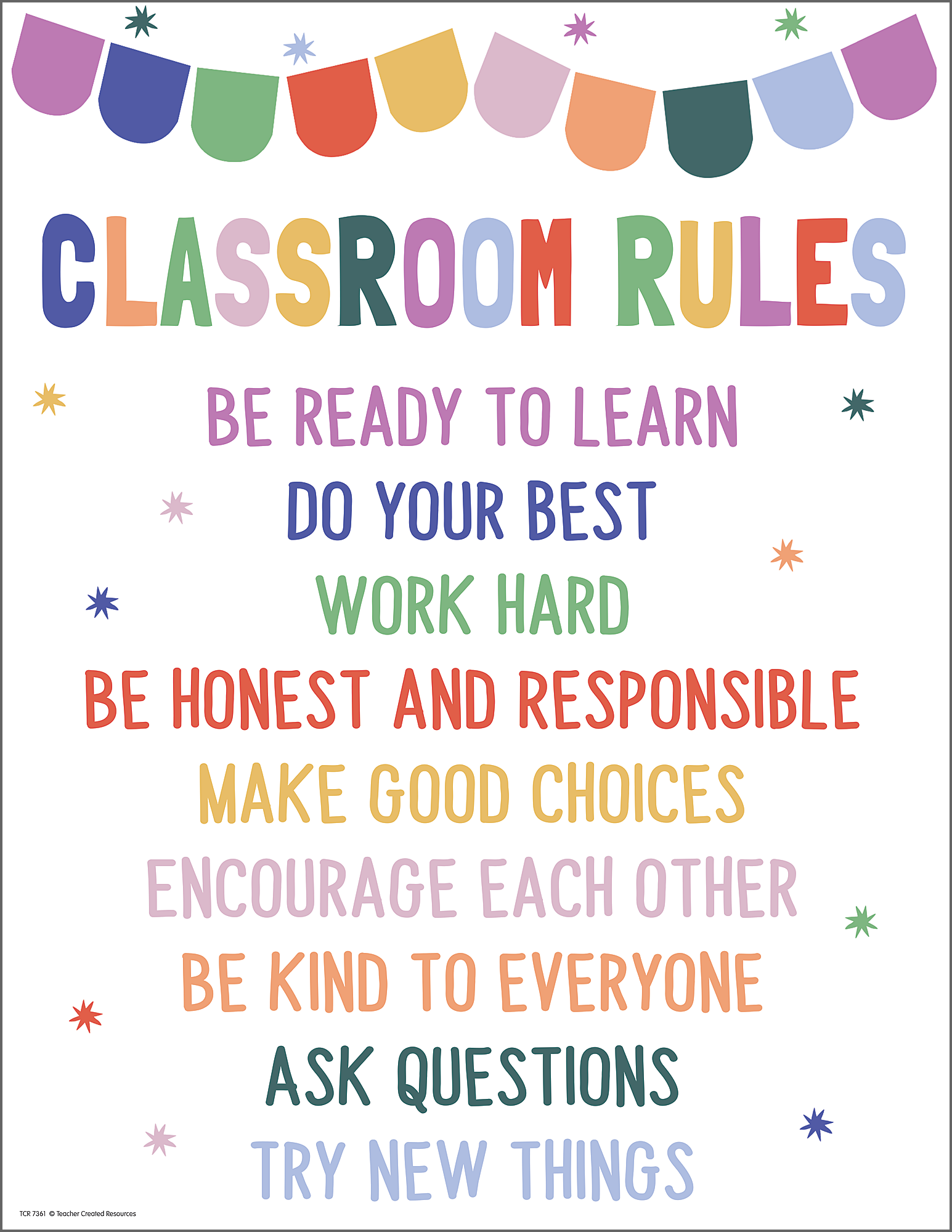 Color Crush Classroom Rules Chart - TCR7361 | Teacher Created Resources