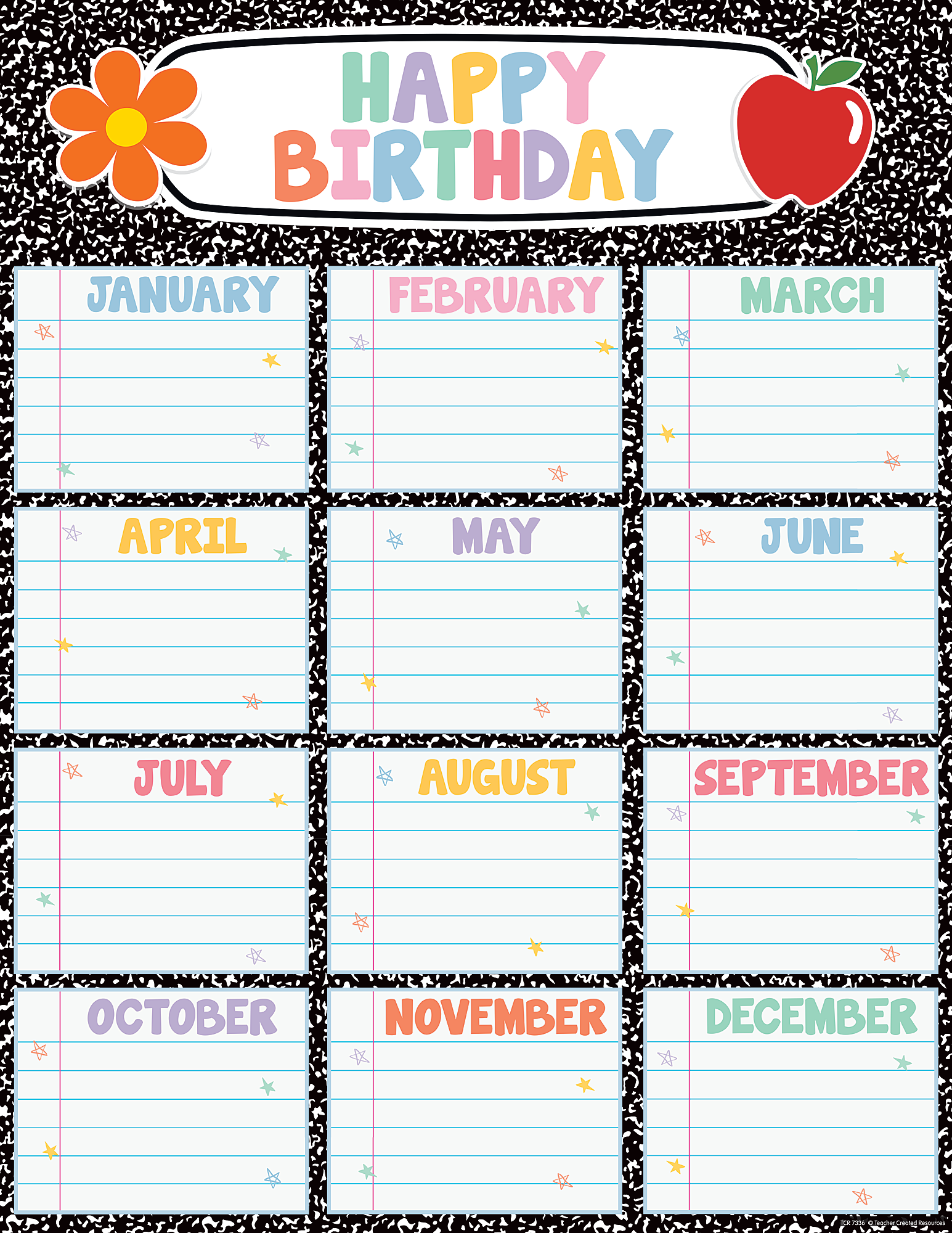 Cool for School Composition Happy Birthday Chart - TCR7376 | Teacher ...