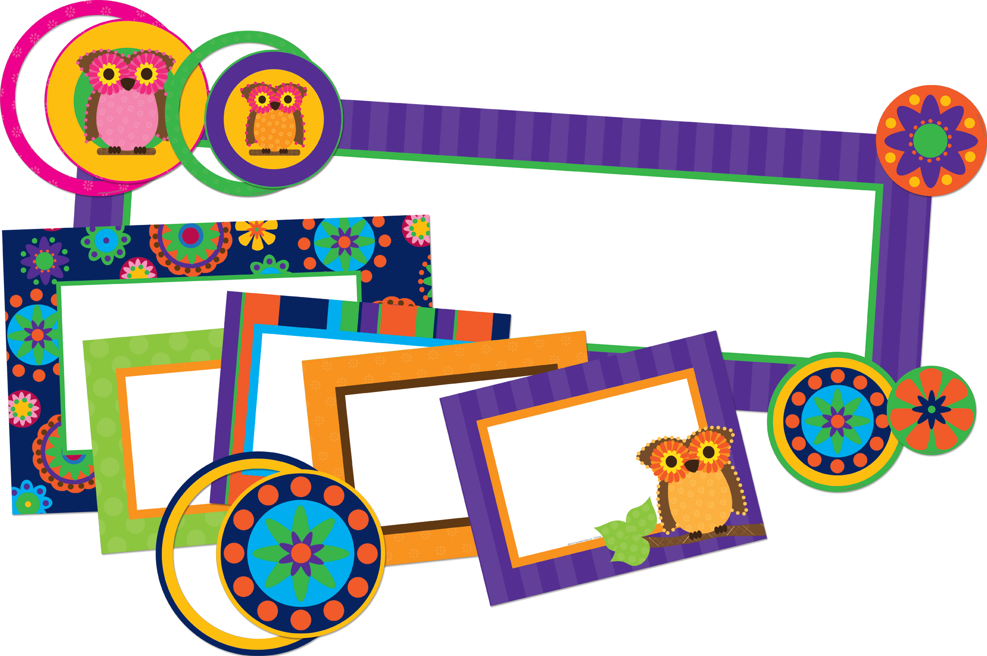 Mod Circles with Owls Create & Decorate - TCR74548 | Teacher Created ...