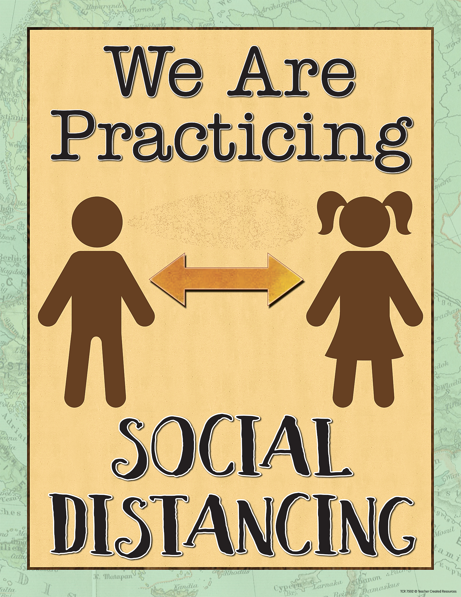 Travel the Map We are Practicing Social Distancing Chart - TCR7502 ...