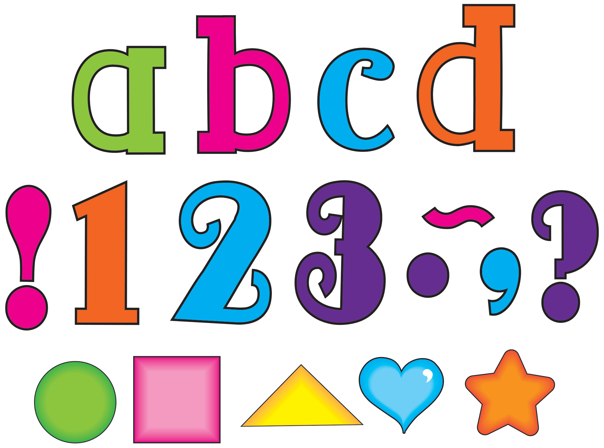 Multicolor 5 Lowercase Fancy Font Letters TCR75256 Teacher Created 