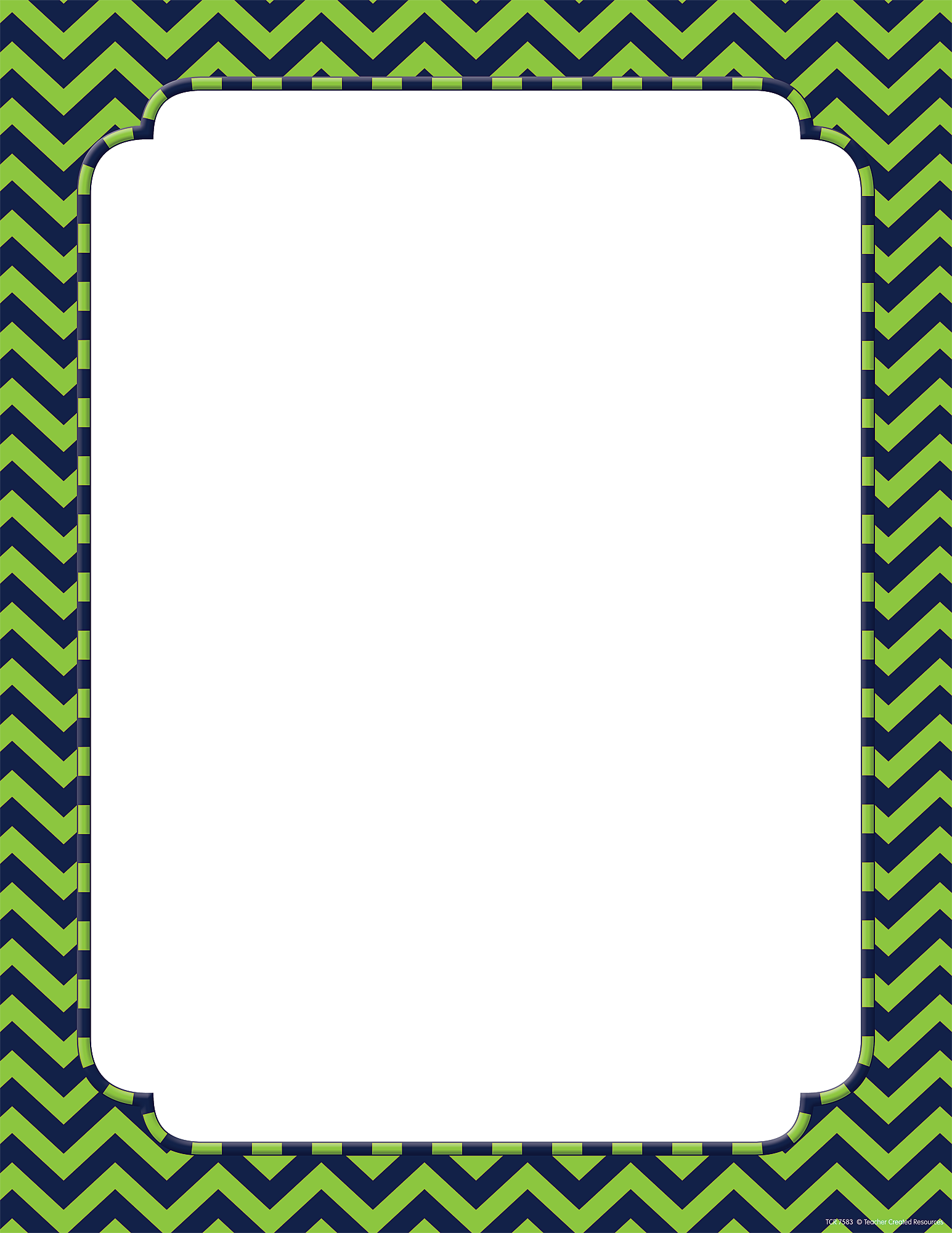 Navy & Lime Chevron Blank Chart - TCR7583 | Teacher Created Resources
