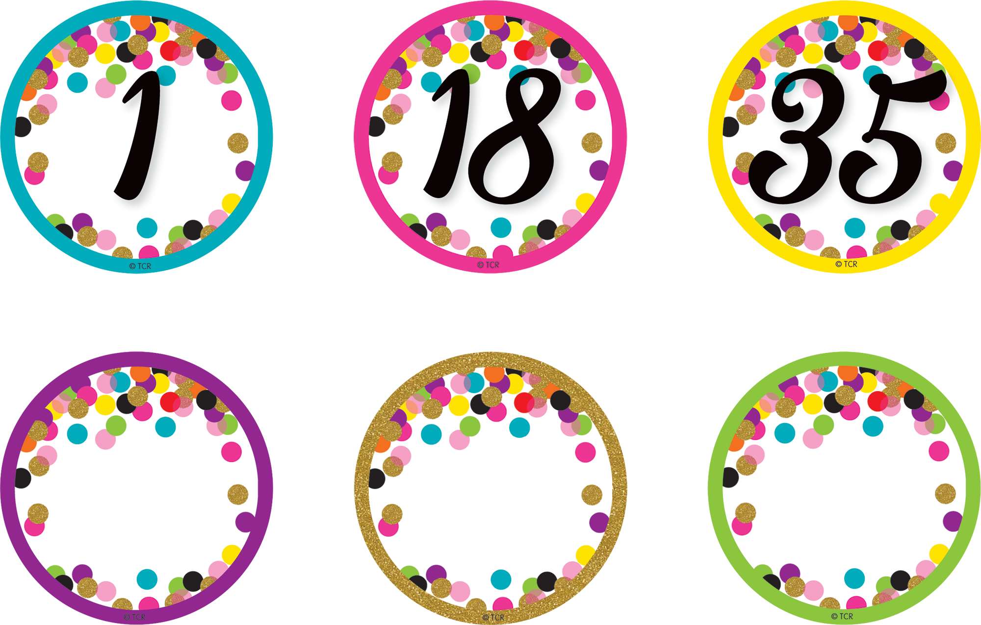 Confetti Numbers Magnetic Accents - TCR77007 | Teacher Created Resources