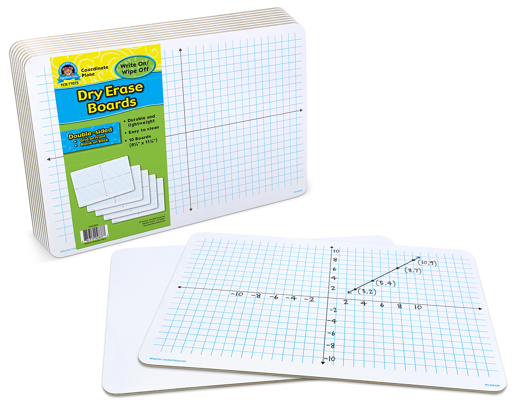 Double-Sided Coordinate Plane Dry-Erase Boards - TCR77075 | Teacher ...