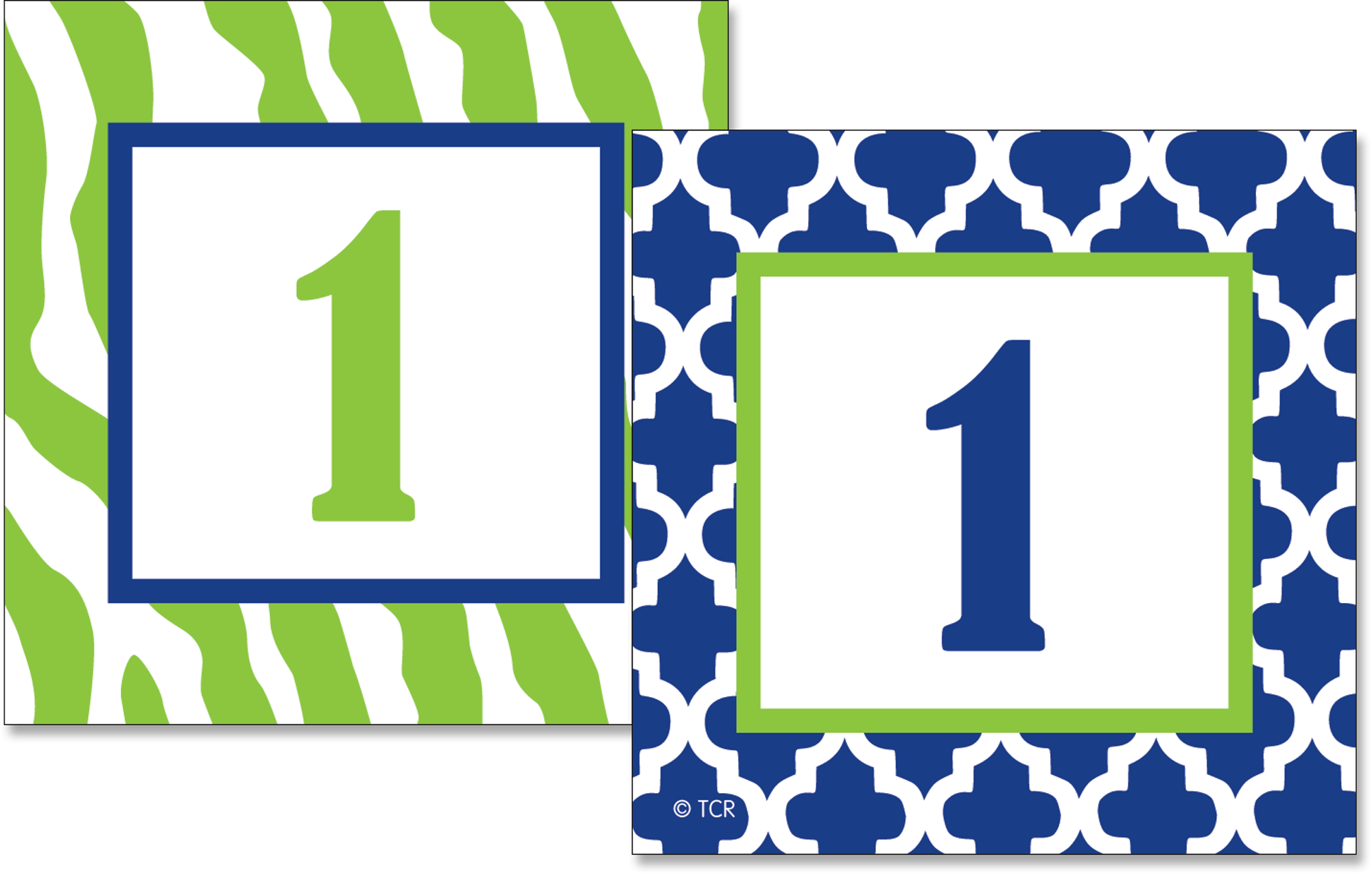 Navy & Lime Wild Moroccan Double-Sided Calendar Cards - TCR77093 ...