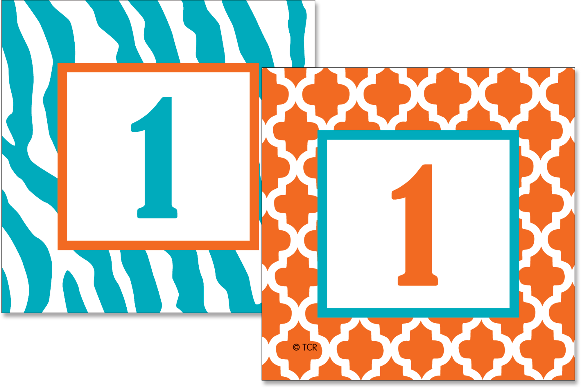 Orange and Teal Wild Moroccan Double-Sided Calendar Cards - TCR77111 ...