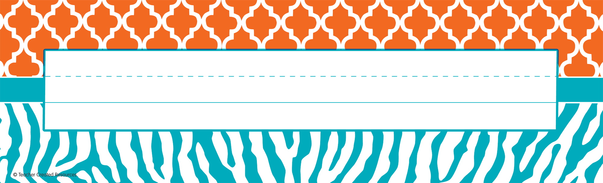 Orange and Teal Wild Moroccan Name Plates - TCR77114 | Teacher Created ...