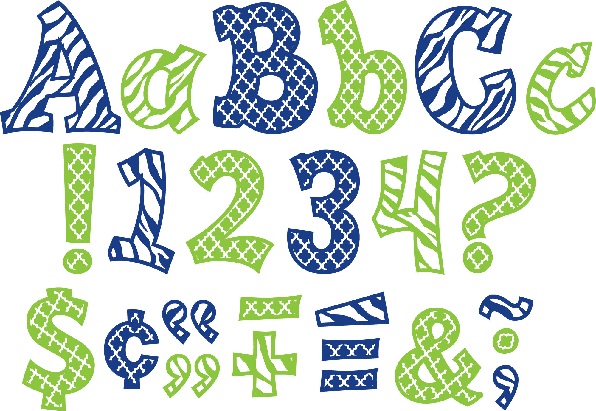 Navy and Lime Wild Moroccan 5" Sassy Font Letters - TCR77121 | Teacher ...