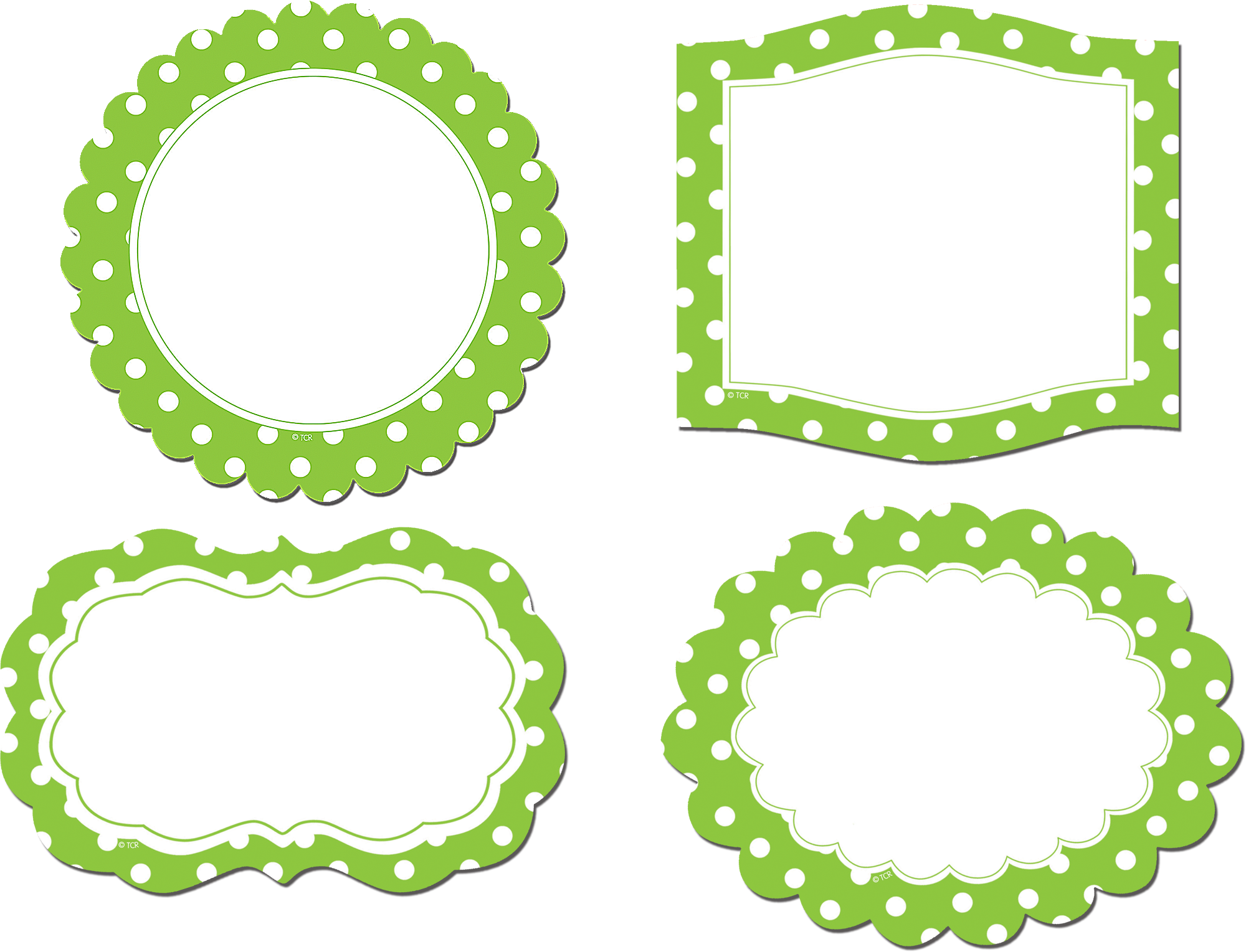 Lime Polka Dots Frames Magnetic Accents - TCR77219 | Teacher Created ...