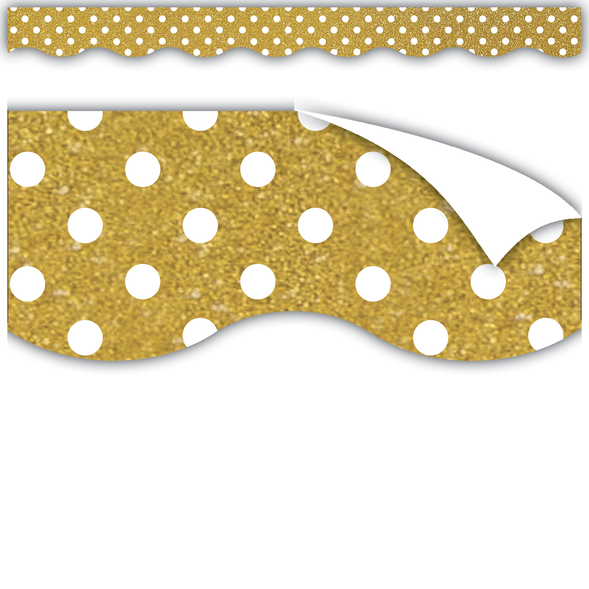 Clingy Thingies Gold Shimmer with White Polka Dots Borders - TCR77343 ...